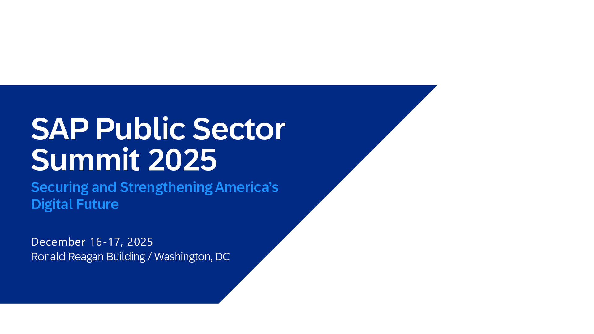 SAP Public Sector Summit 2025 - Home